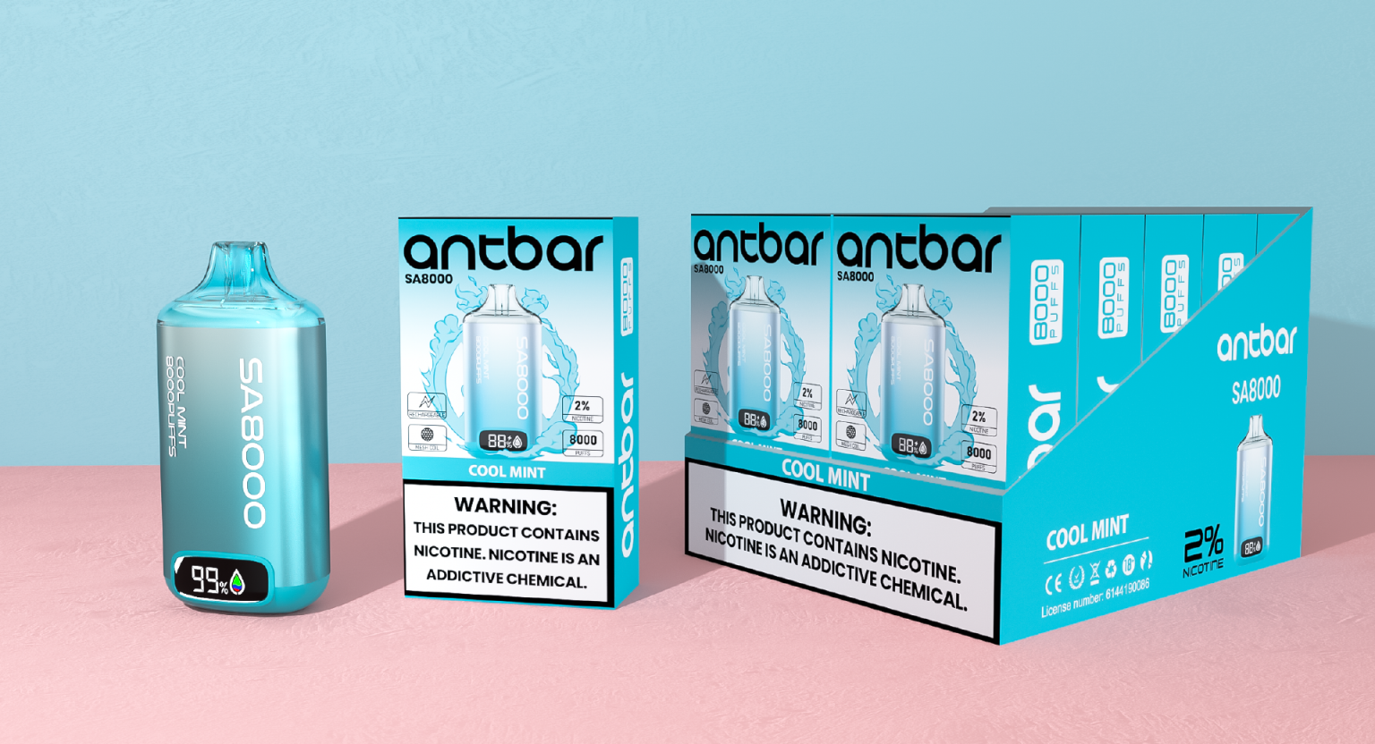 ANTBAR|SA8000 12ml/8000puff-Best Rechargeable Disposable Vape